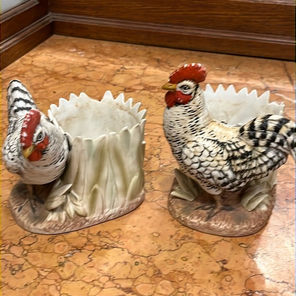 Lefton | Accents | Pair Of Vintage Lefton Chicken Planters | Poshmark